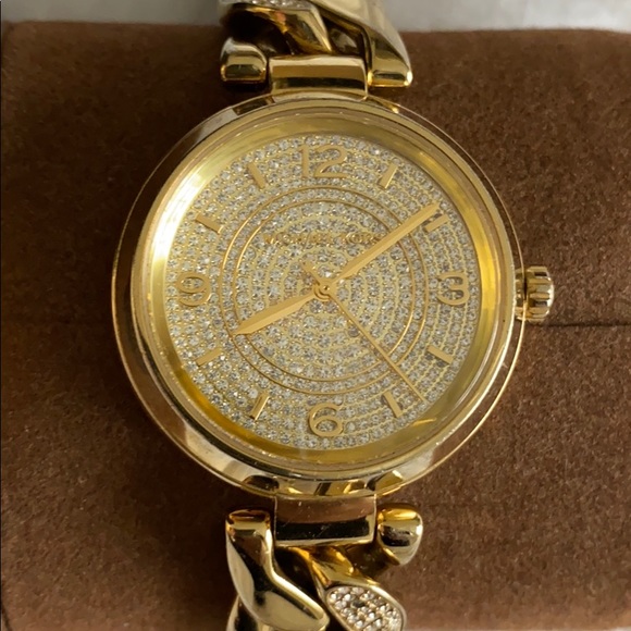 Michael Kors | Accessories | Michael Kors Diamond Crusted Gold Watch ...